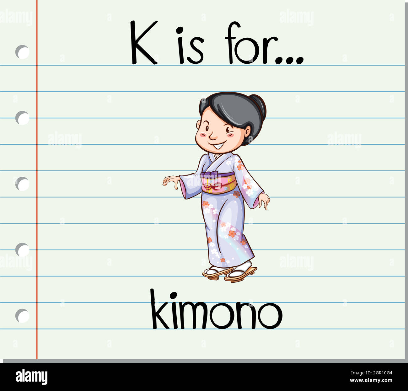 Flashcard letter K is for kimono Stock Vector Image & Art - Alamy