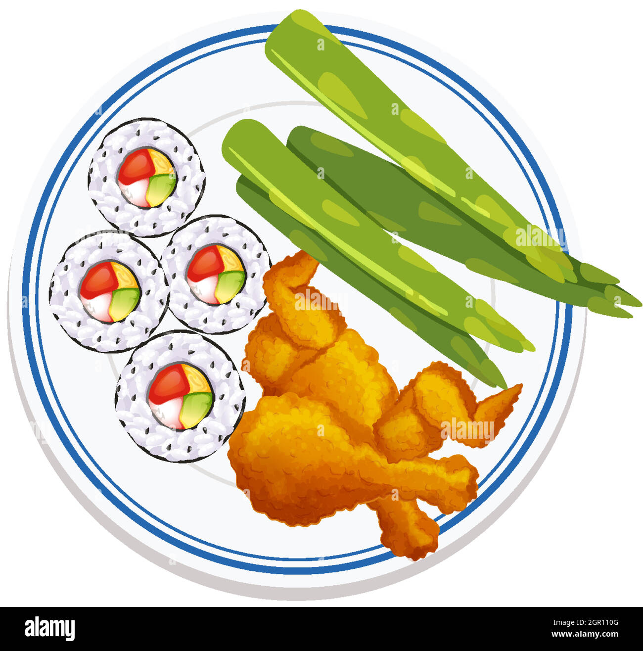 Aerial view of food on plate Stock Vector Image & Art - Alamy