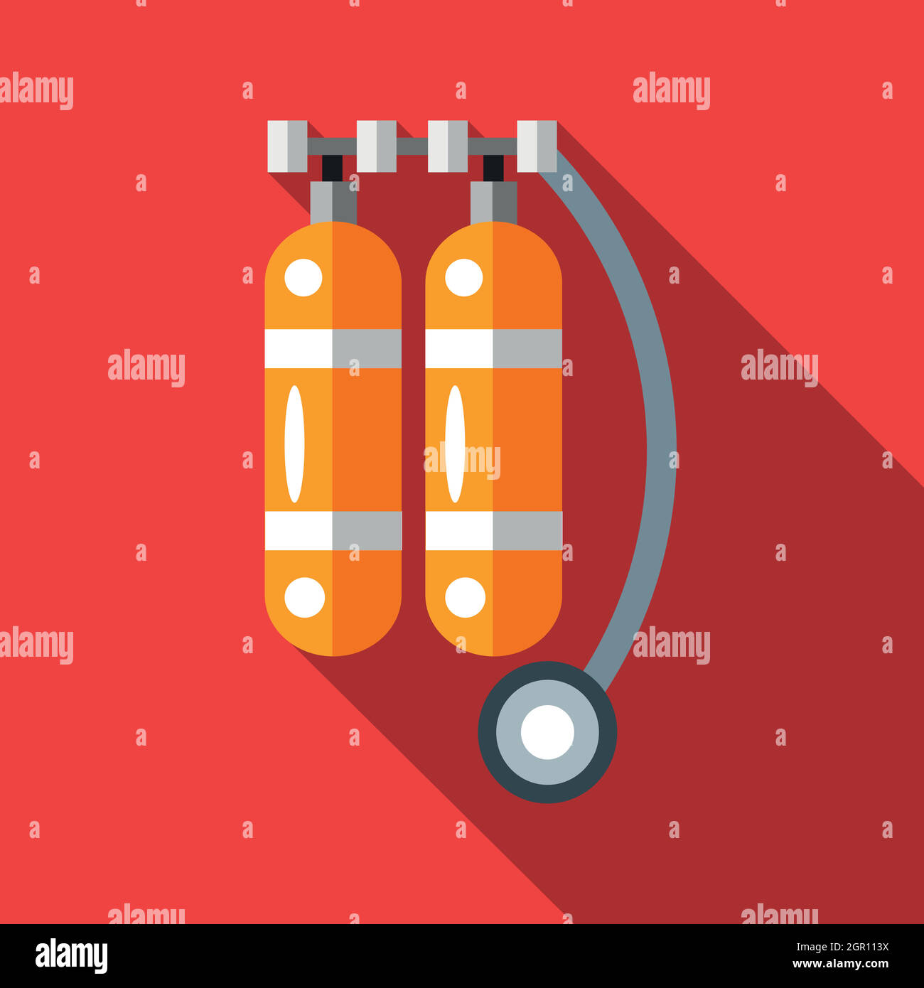 Aqualung icon in flat style Stock Vector Images - Alamy