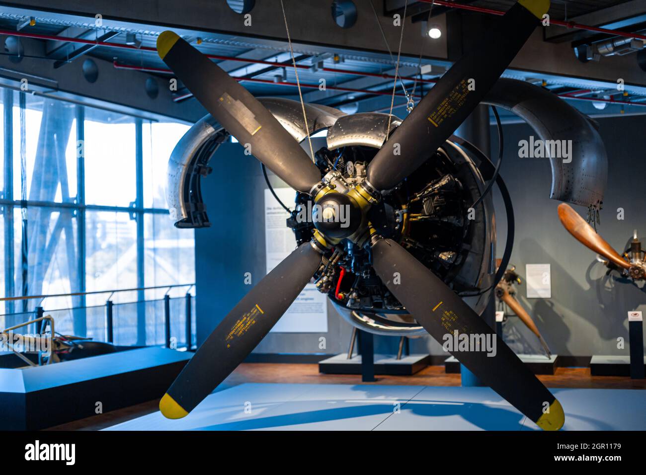 Aircraft engine parts in the Museum of the History of Aviation Stock ...