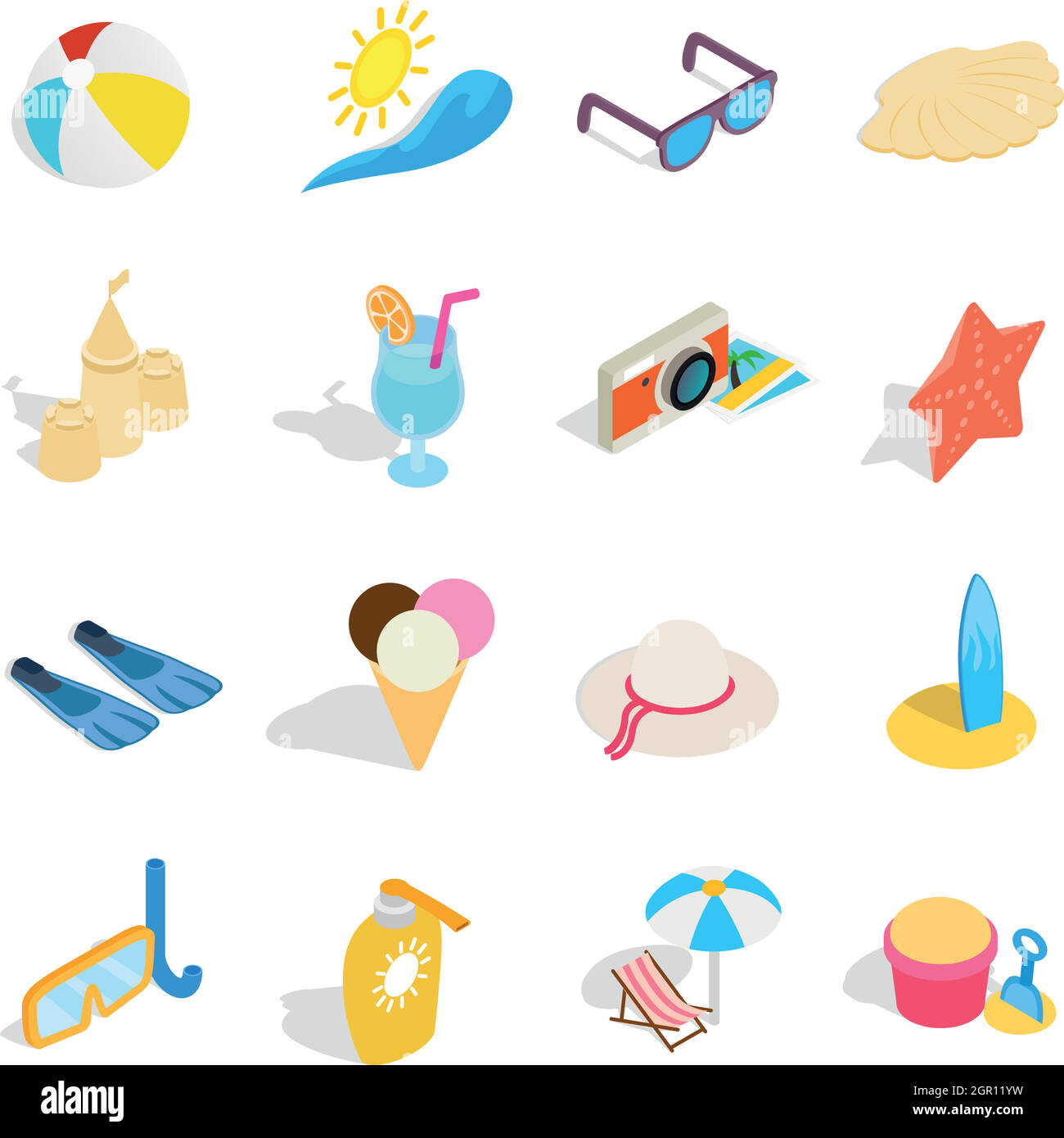 Sea beach illustration Cut Out Stock Images & Pictures - Alamy