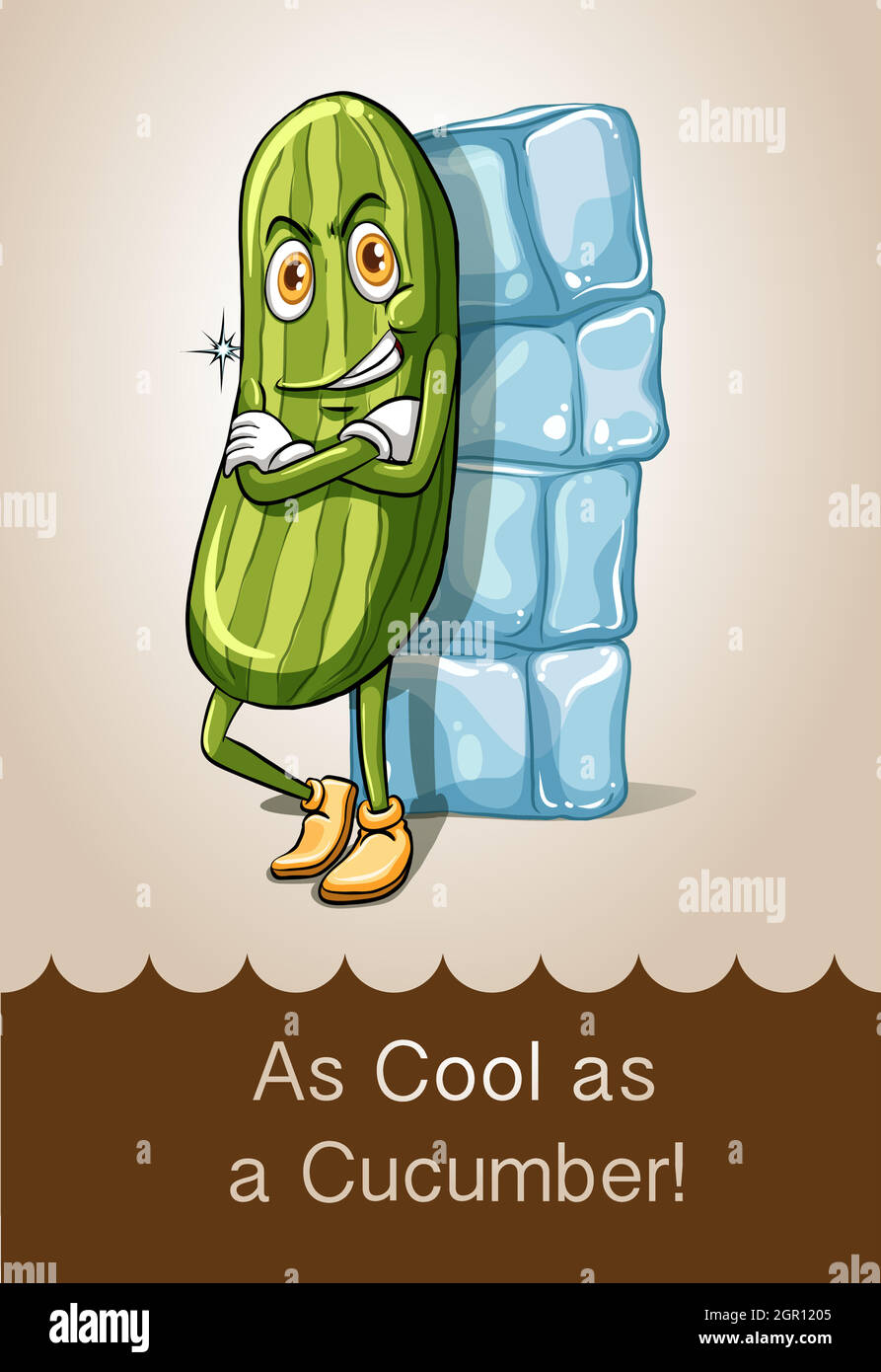 Idiom as cool as cucumber Stock Vector Image & Art - Alamy