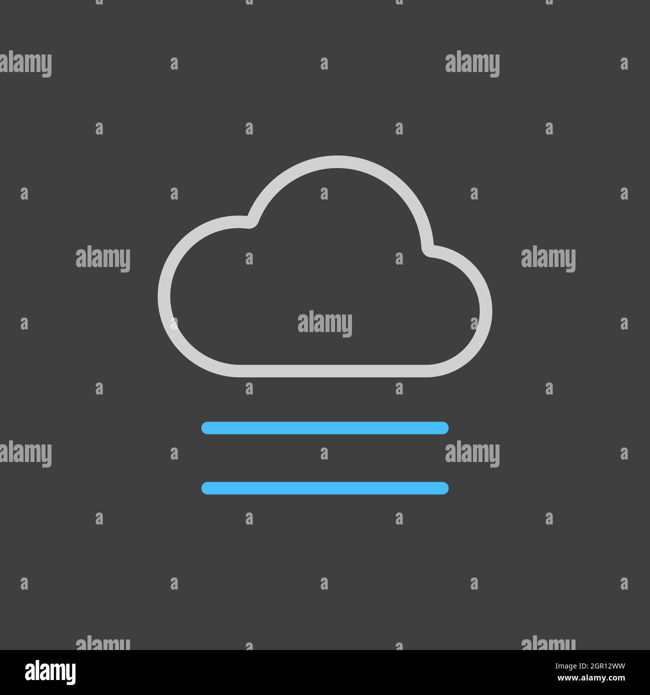 Fog and cloud vector flat icon on dark background. Weather sign Stock ...