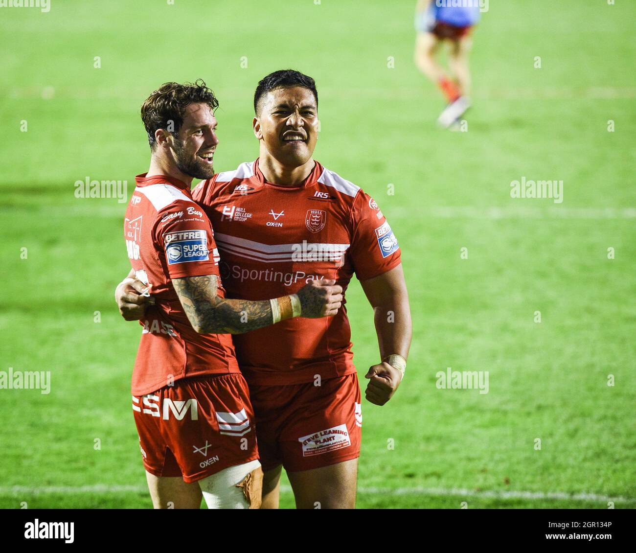 Warrington, England - 24 September 2021 - Will Dagger and Albert Vete ...
