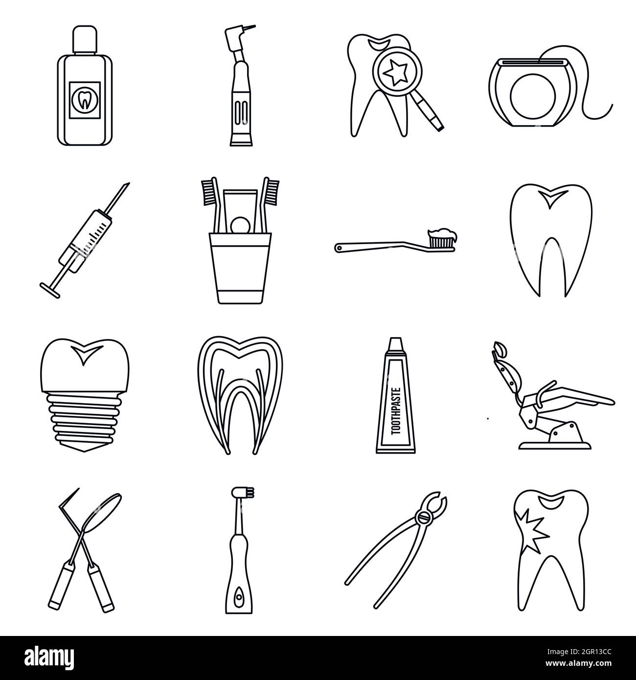 Dentistry dental care thin Stock Vector Images - Alamy