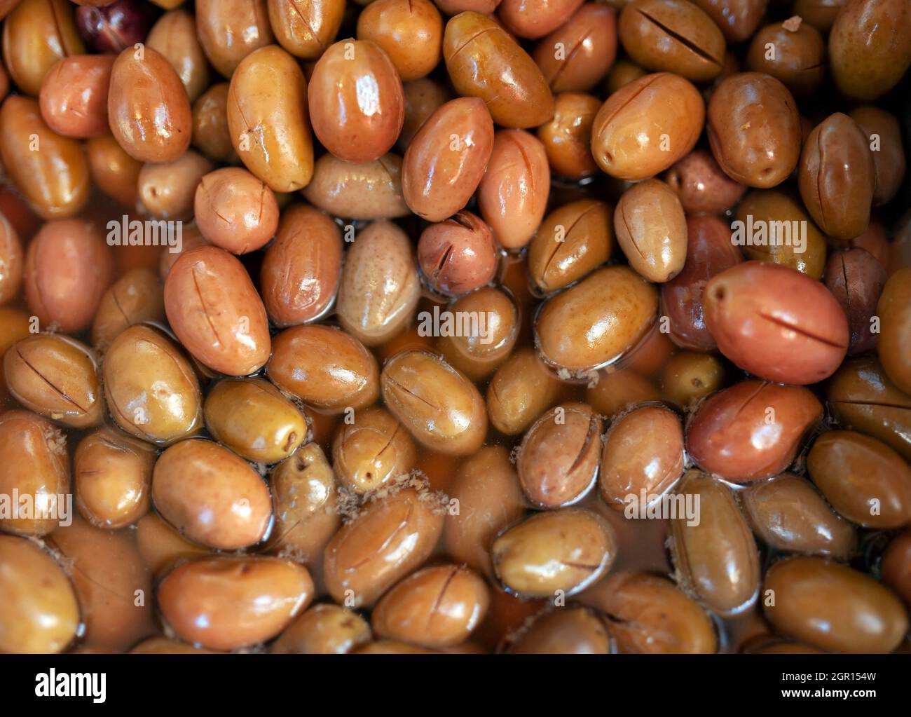 Organic green olives Stock Photo - Alamy