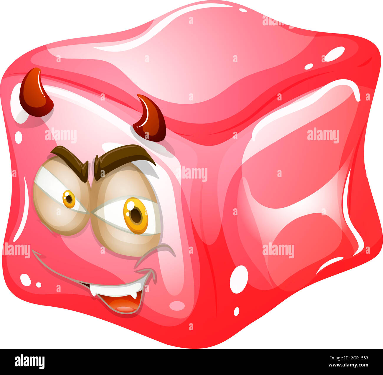 Pink cube with devil look Stock Vector Image & Art - Alamy