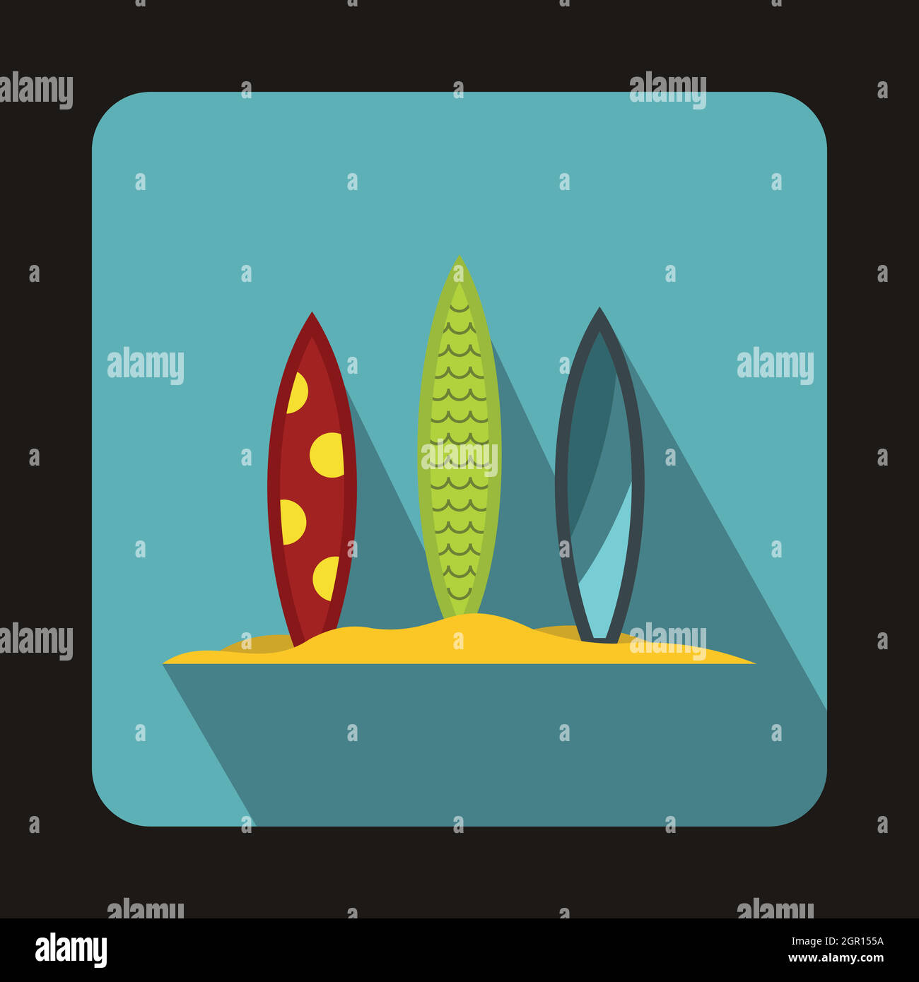 Surfboards on beach icon, flat style Stock Vector Image & Art - Alamy