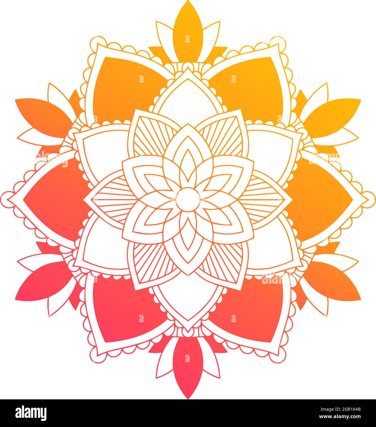 Mandala pattern design in red and yellow Stock Vector Image & Art - Alamy