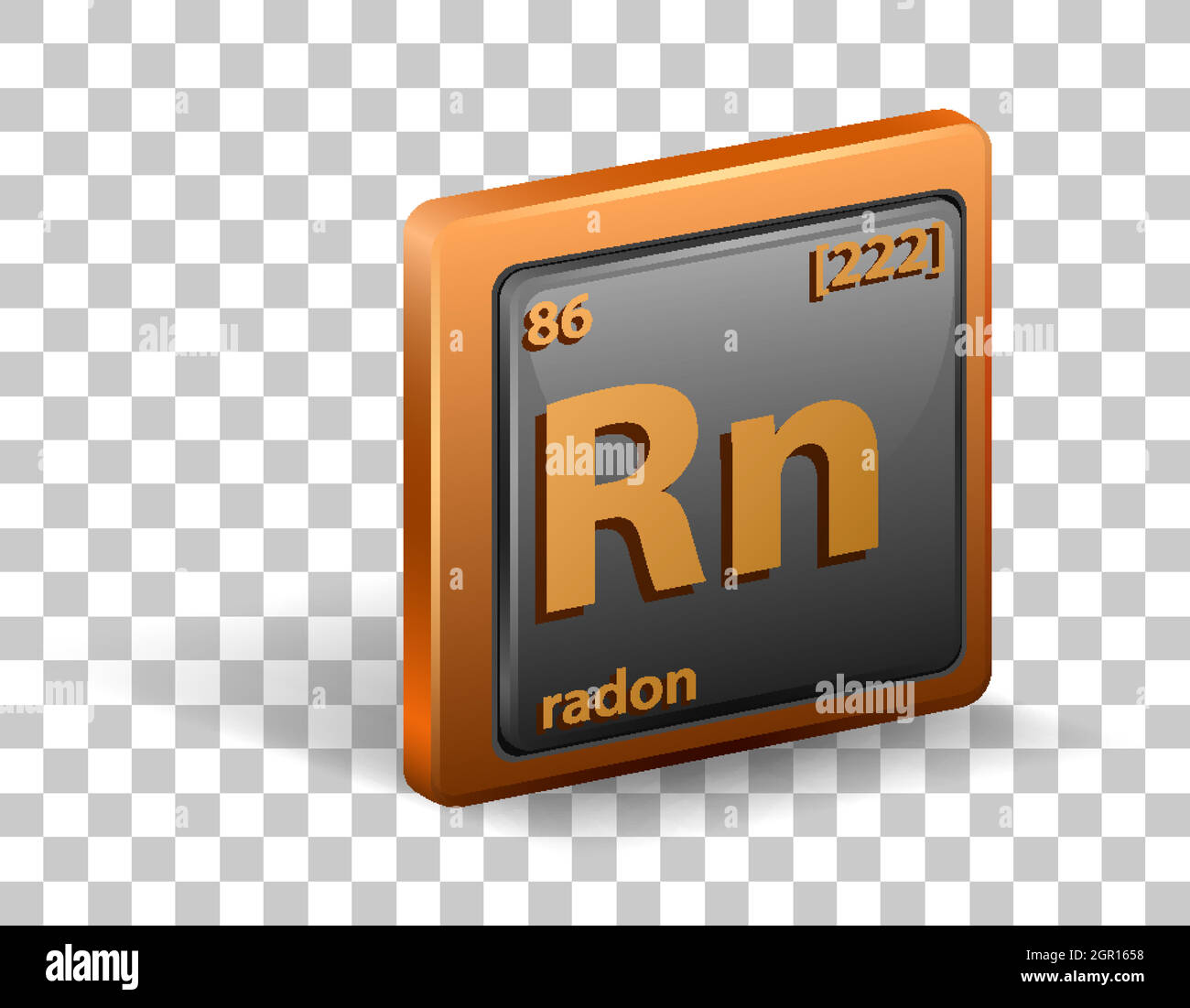 Radon chemical element. Chemical symbol with atomic number and atomic ...