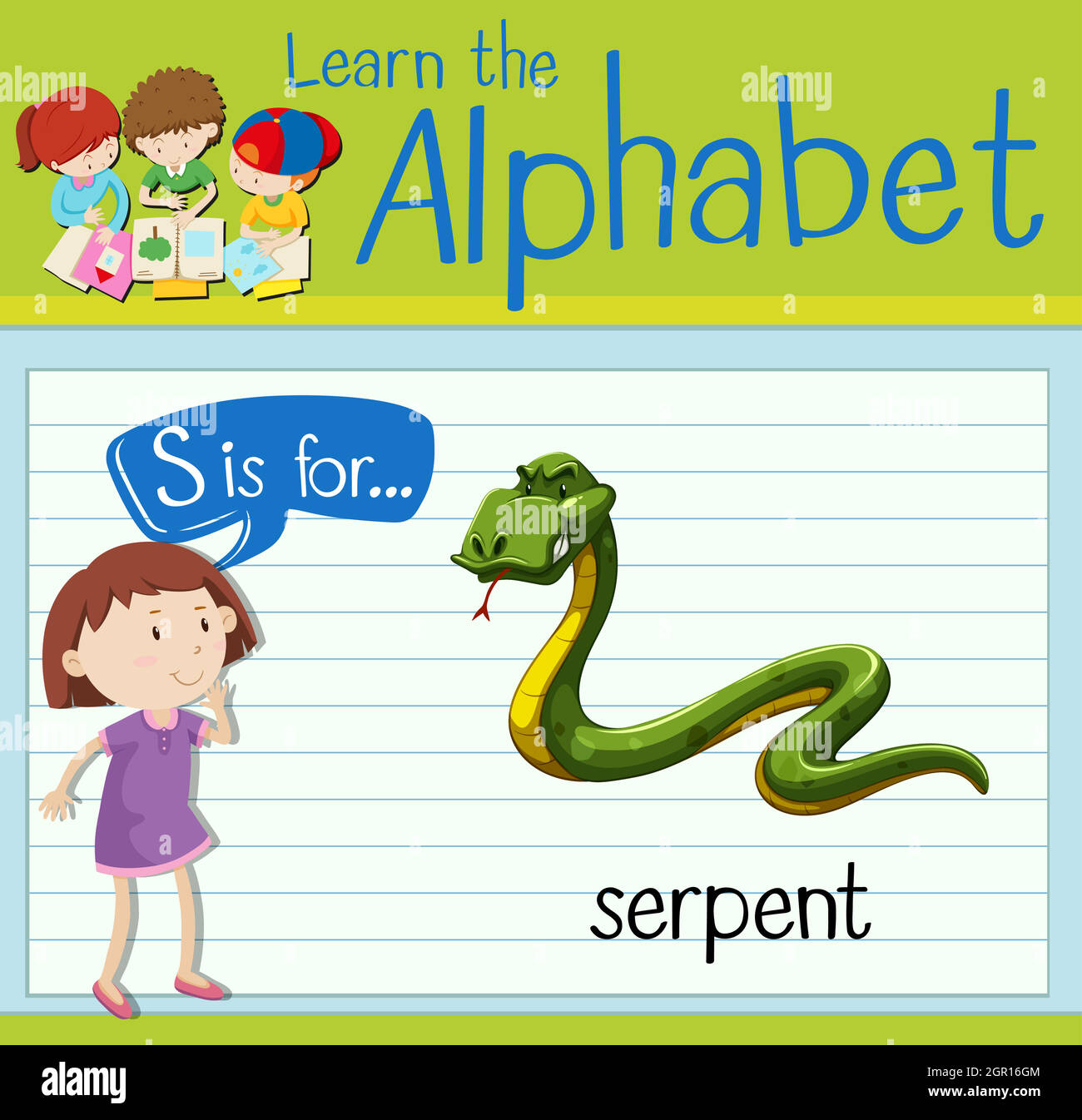 Flashcard letter S is for serpent Stock Vector Image & Art - Alamy