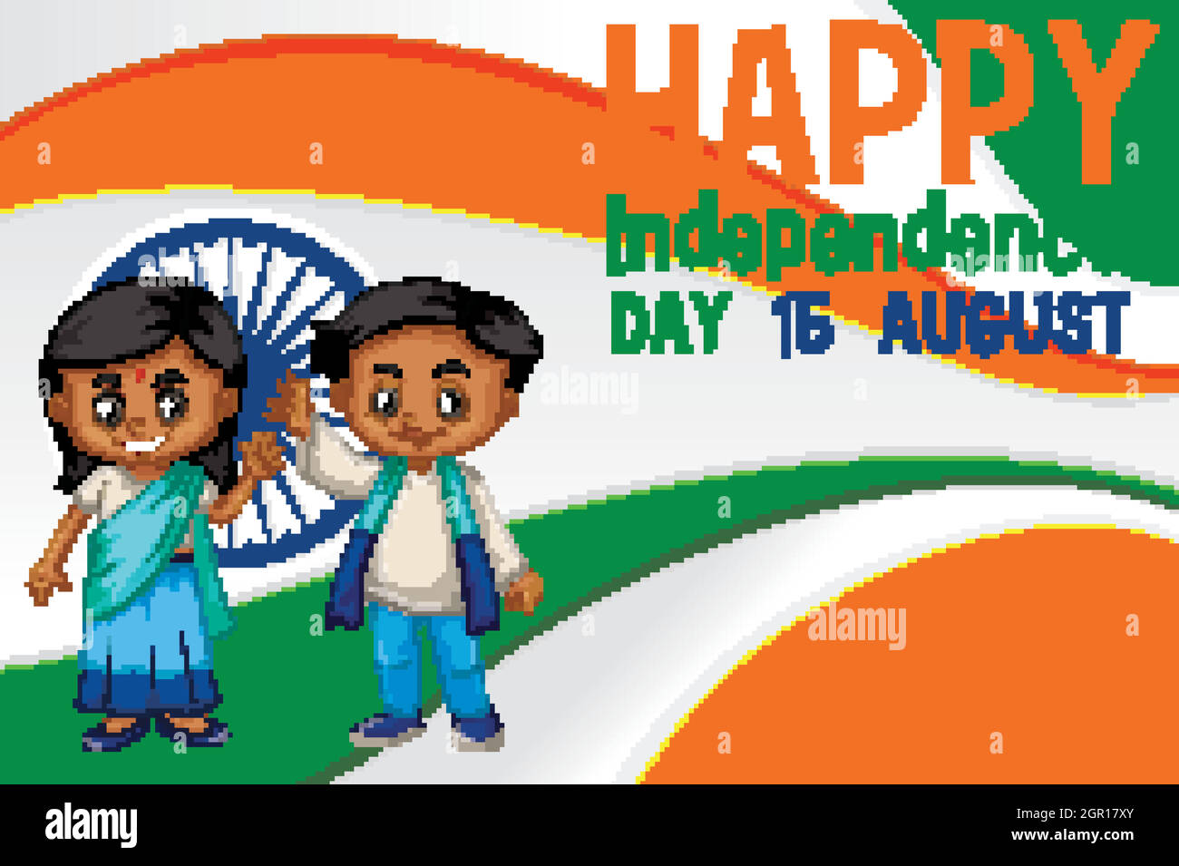 Happy independence day poster design with happy kids Stock Vector Image ...