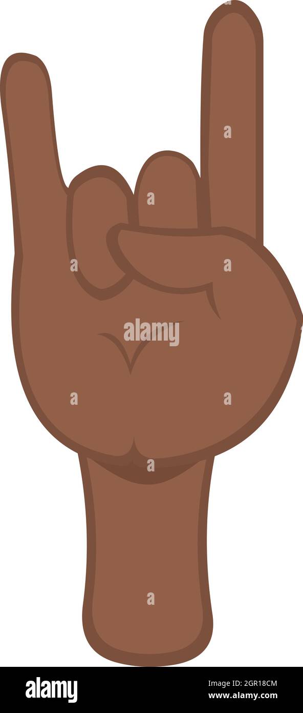 Vector illustration of emoticon of hand making horn or heavy metal ...