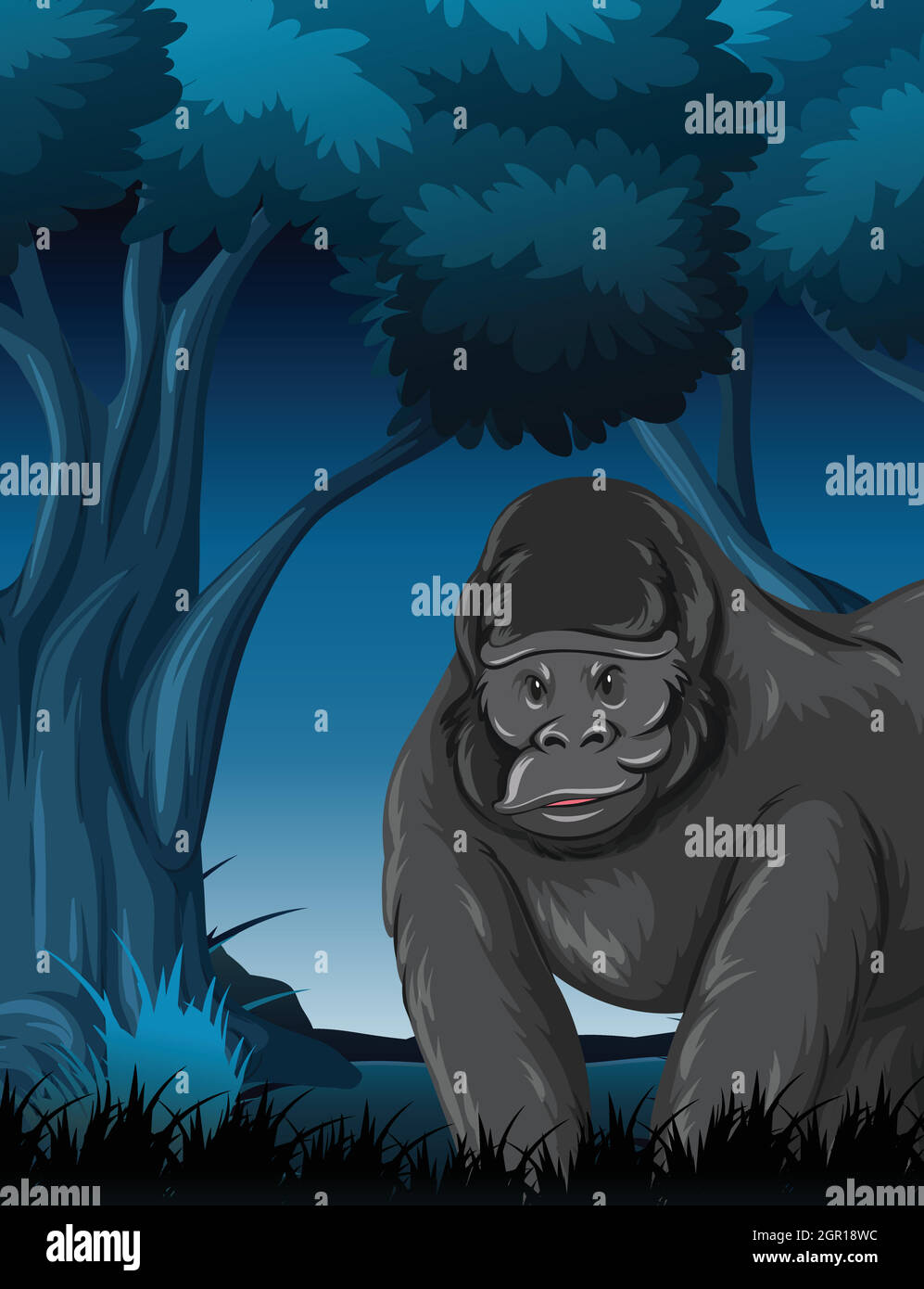 Gorilla night Stock Vector Images - Alamy