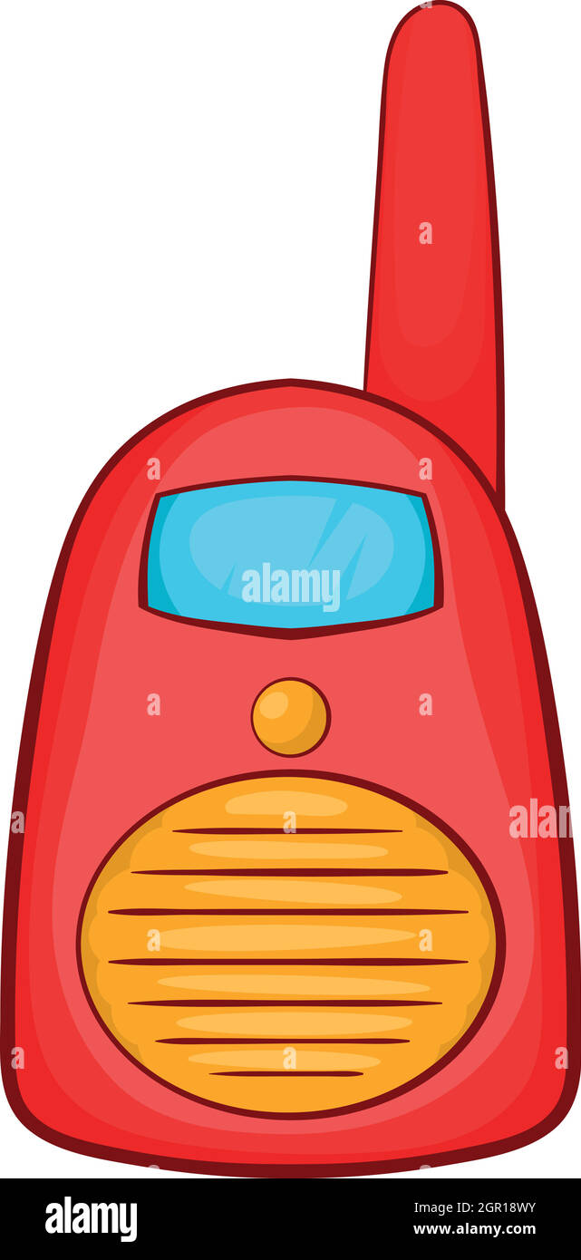 Red portable handheld radio icon, cartoon style Stock Vector Image ...