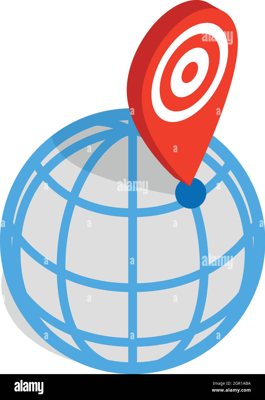 Globe and map pointer icon, isometric 3d style Stock Vector Image & Art ...