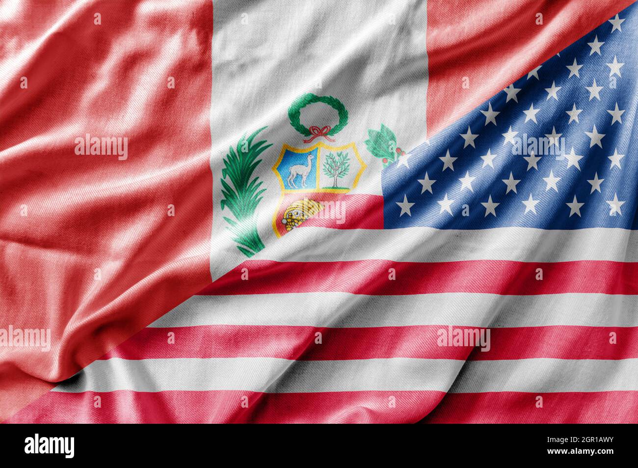 Mixed USA and Peru flag, three dimensional render Stock Photo - Alamy
