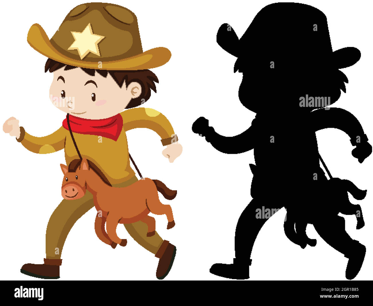 Colorful colour color cowboy illustration hi-res stock photography and ...