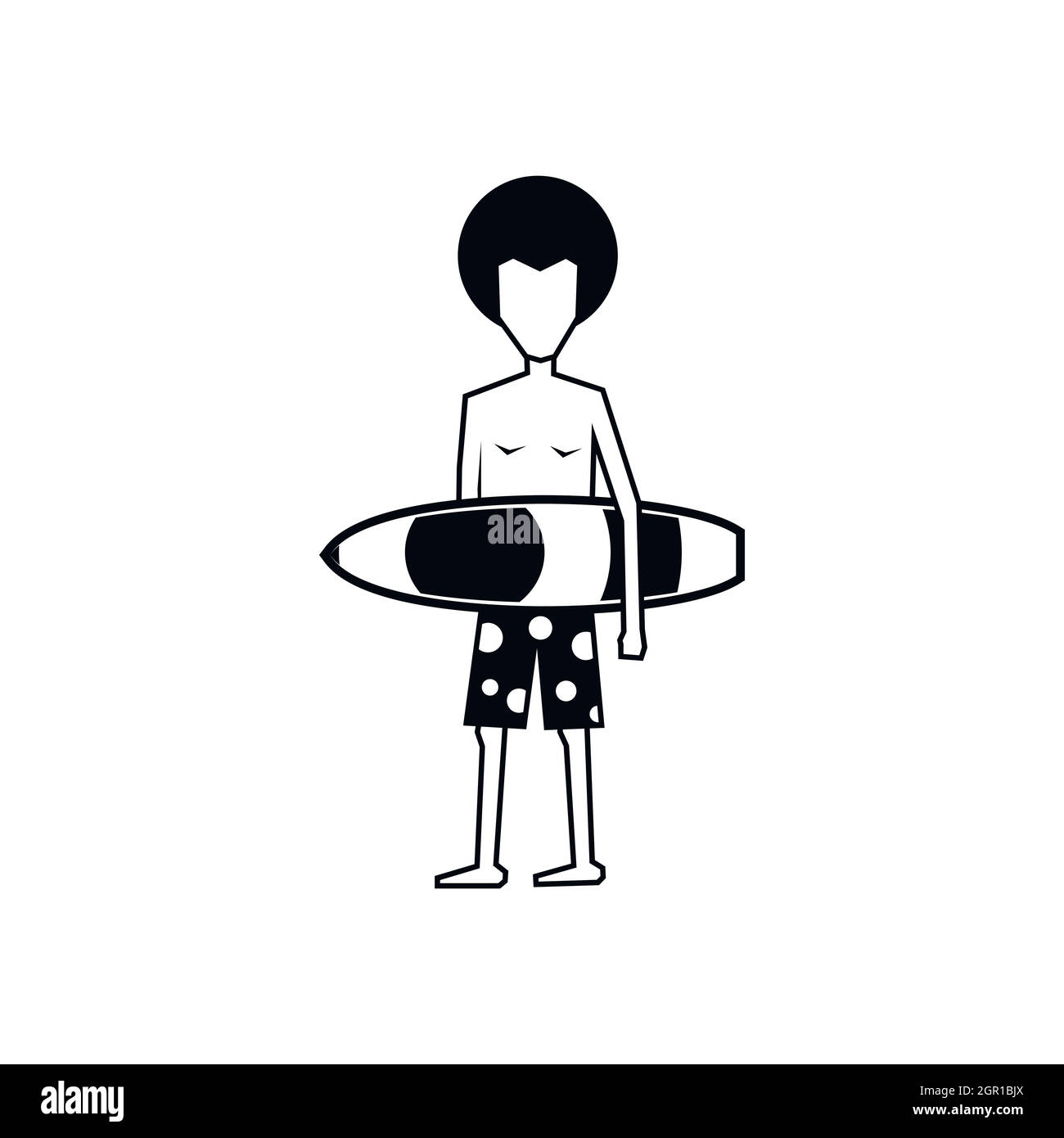 Surfer standing his surfboard Stock Vector Images - Alamy