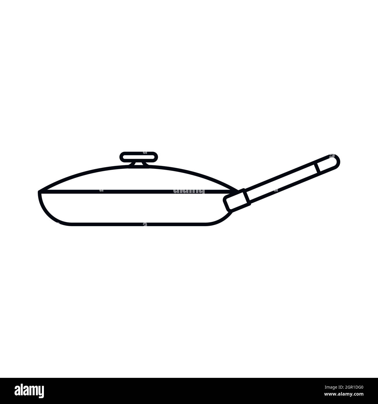 Black frying pan icon, outline style Stock Vector Image & Art - Alamy