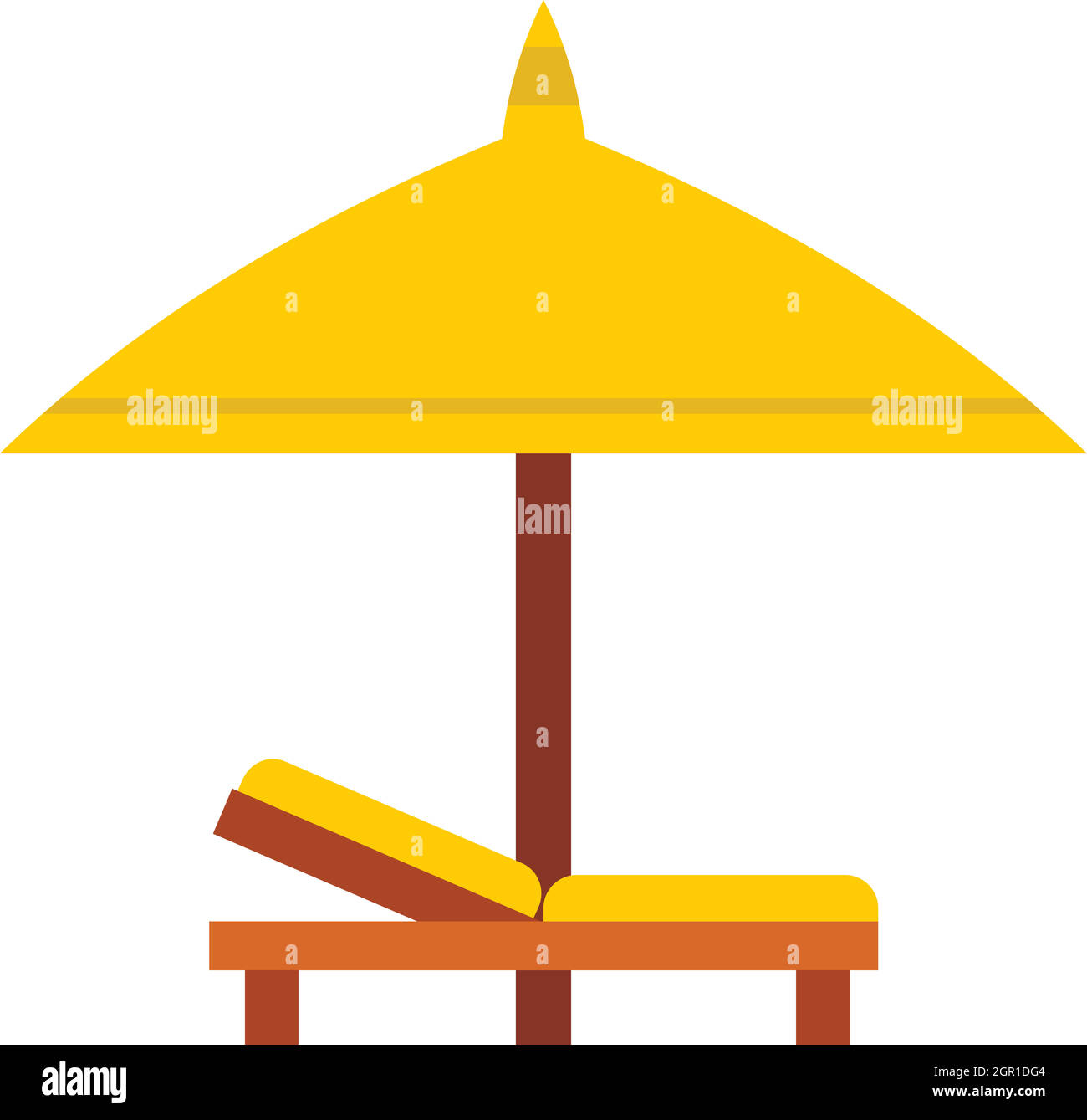 Yellow bench on the beach Stock Vector Images - Alamy