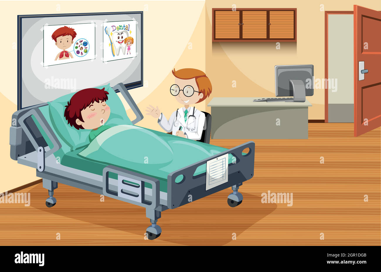 Doctor sleep hospital Stock Vector Images - Alamy