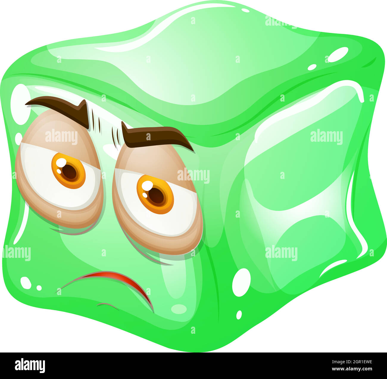 Green cube with face Stock Vector Image & Art - Alamy
