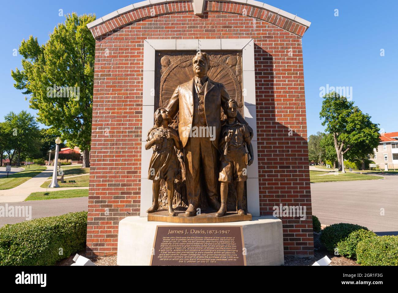 Mooseheart, Illinois - United States - September 28th, 2021: Statue of ...