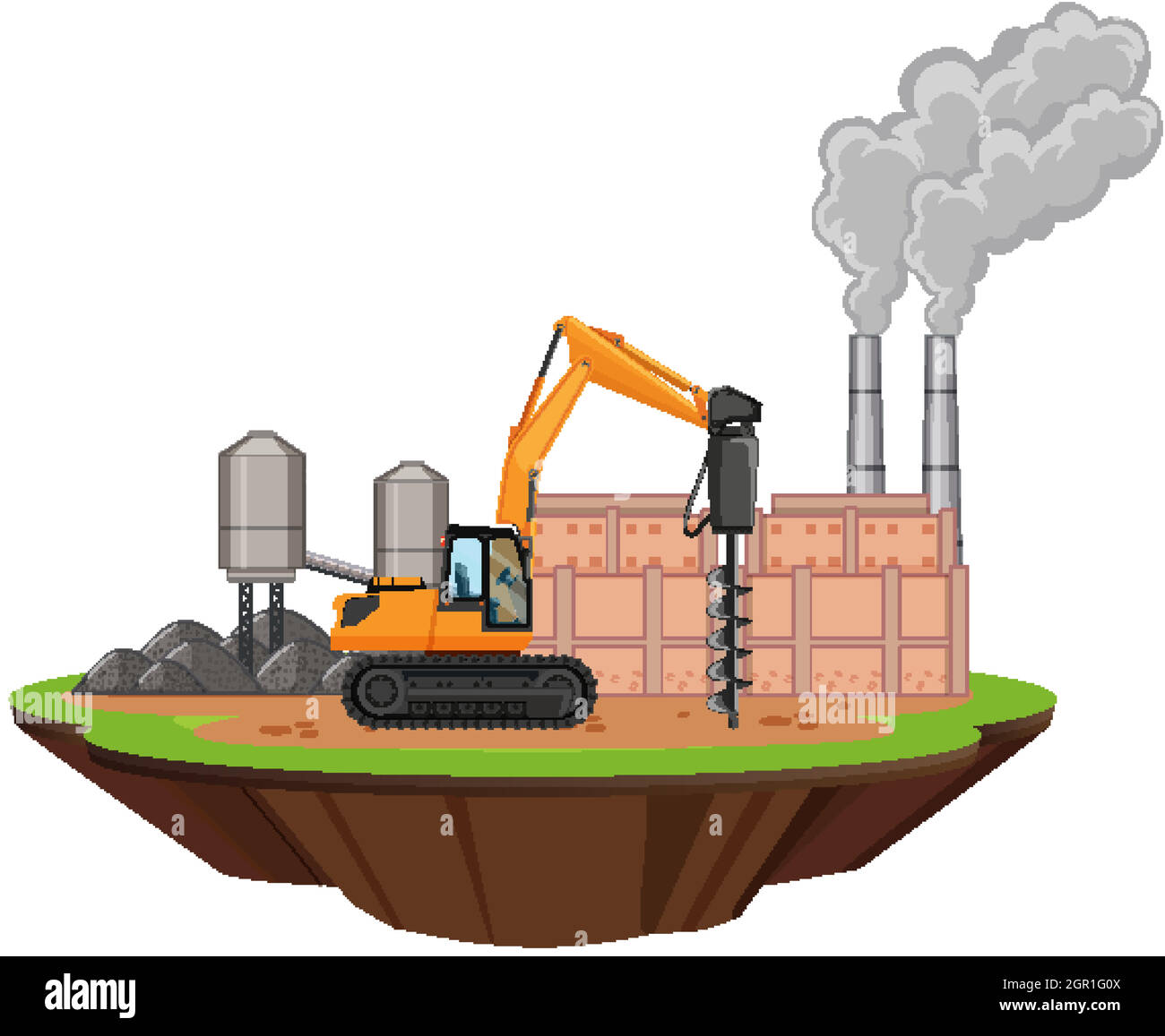 Scene with factory buildings and drill on the site Stock Vector Image ...