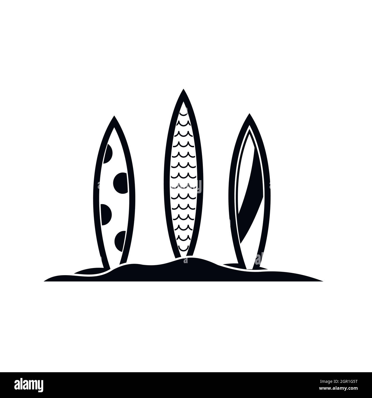 Surf board on beach Stock Vector Images - Alamy