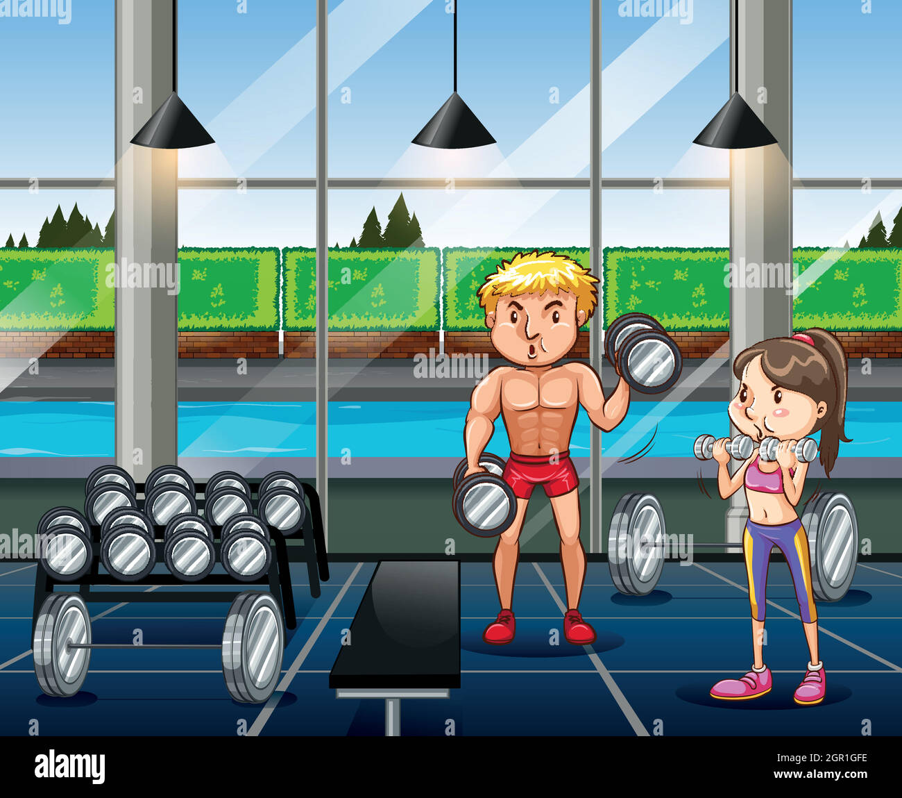 Athlete in the gym Stock Vector Images - Alamy