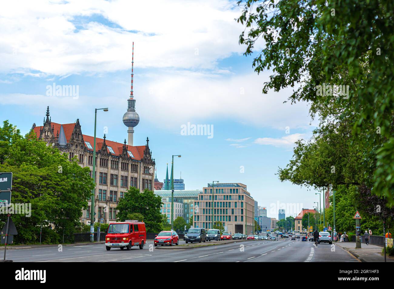 Urban summer landscape of Berlin city. Modern Europe. Berlin, Germany ...