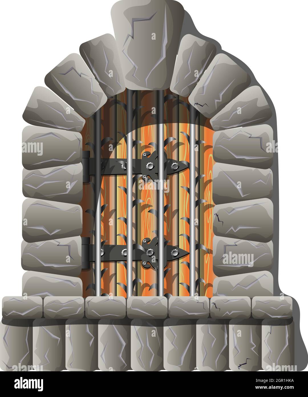 Castle medieval door with grate vector cartoon and fairytail style ...
