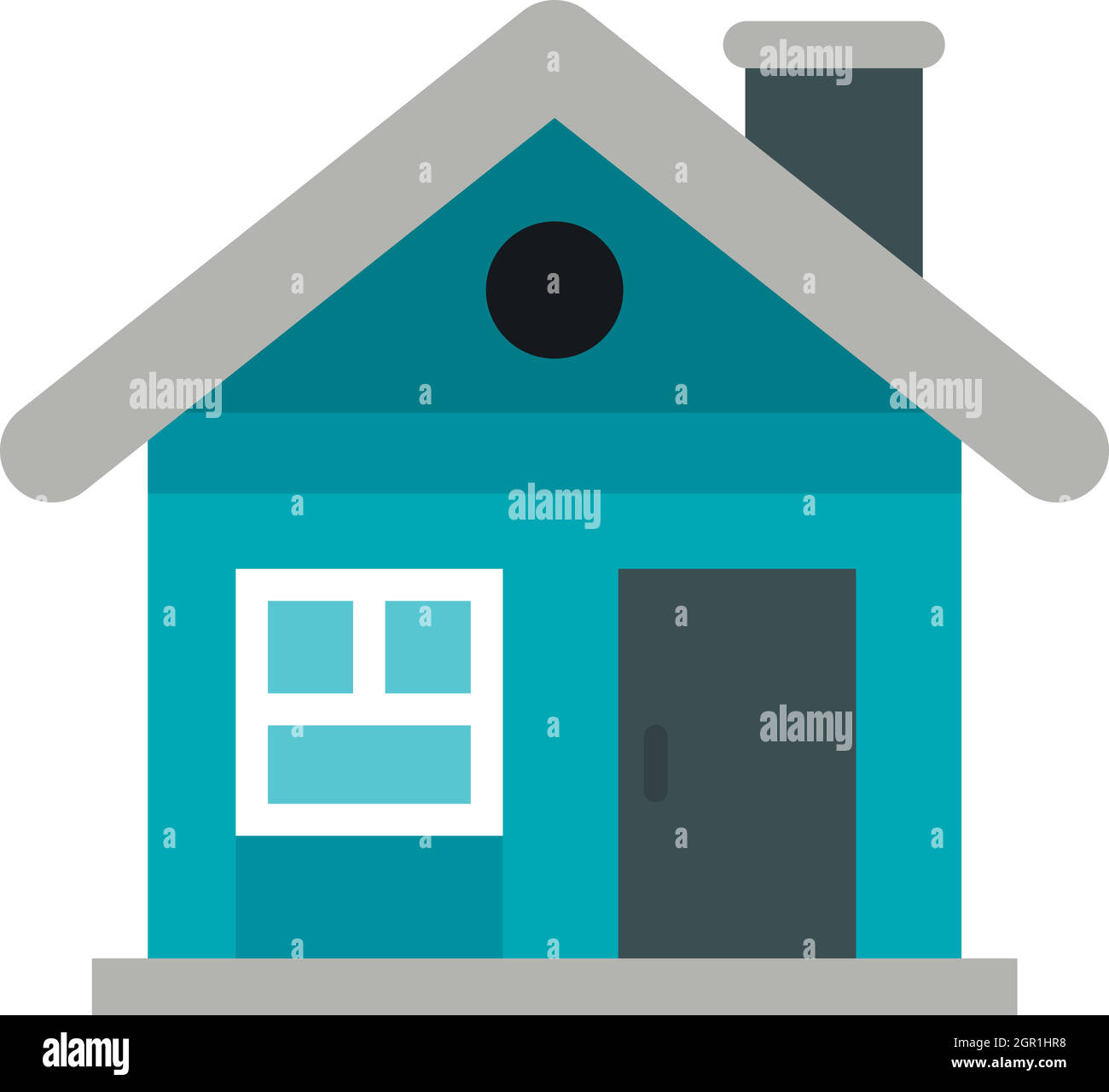 Small blue cottage icon, flat style Stock Vector Image & Art - Alamy