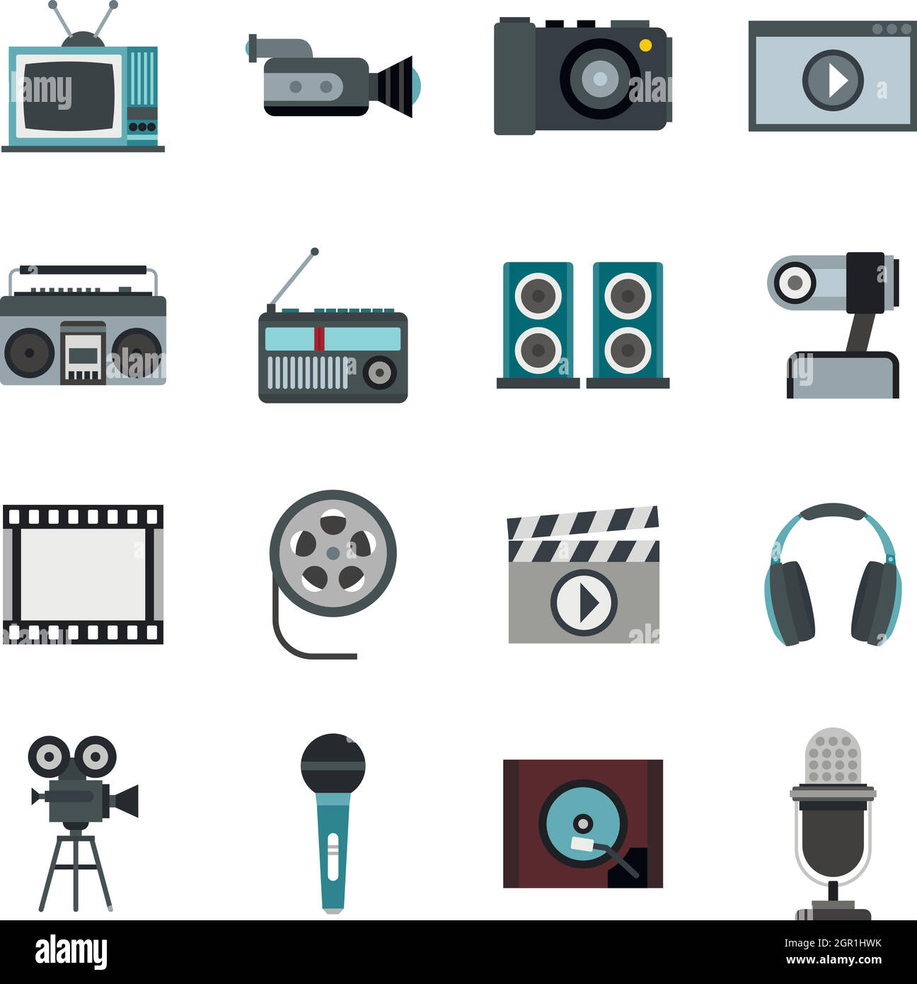 Modern flat video player Cut Out Stock Images & Pictures - Alamy