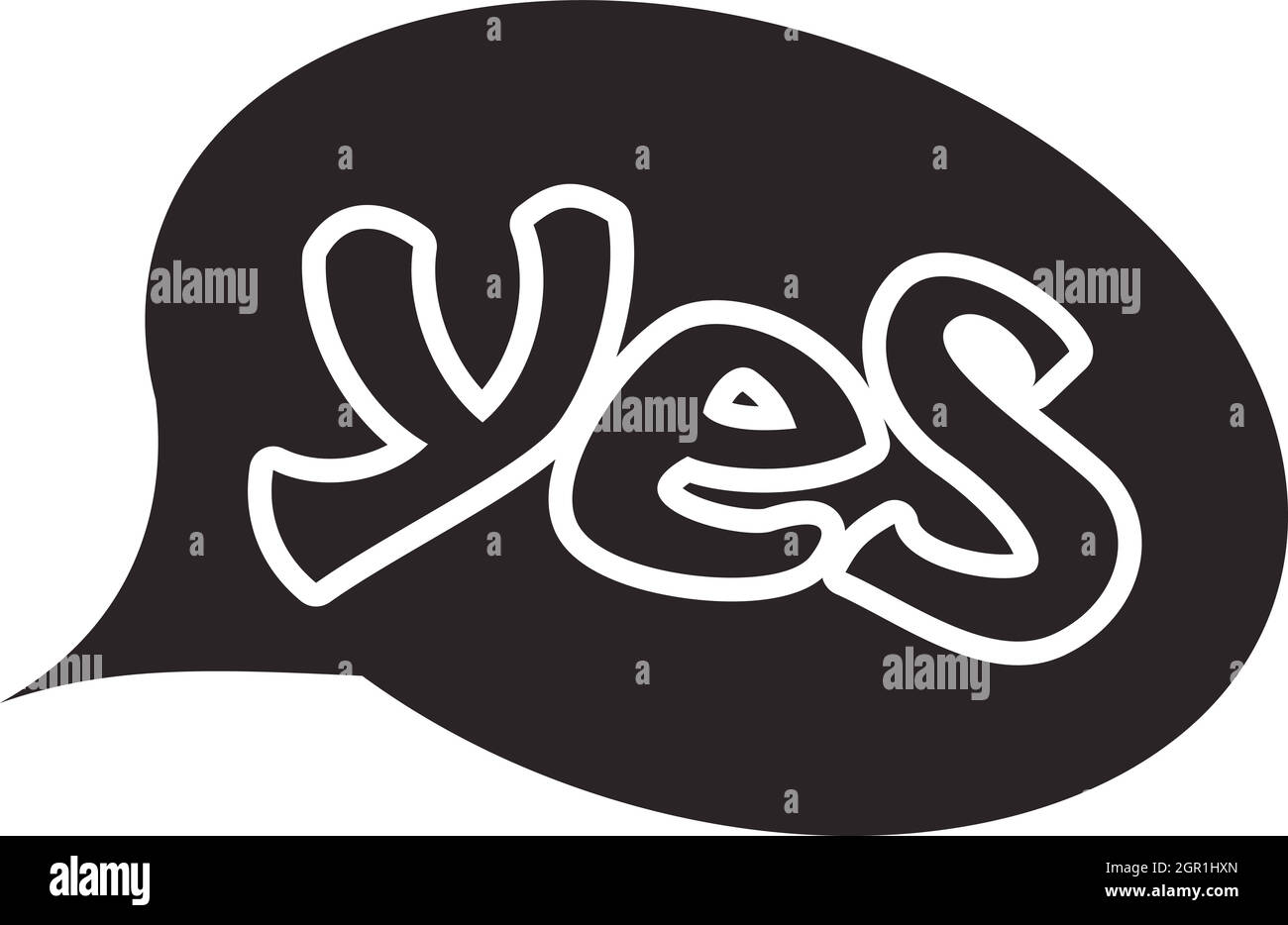 Word yes in bubble speech icon, simple style Stock Vector Image & Art ...