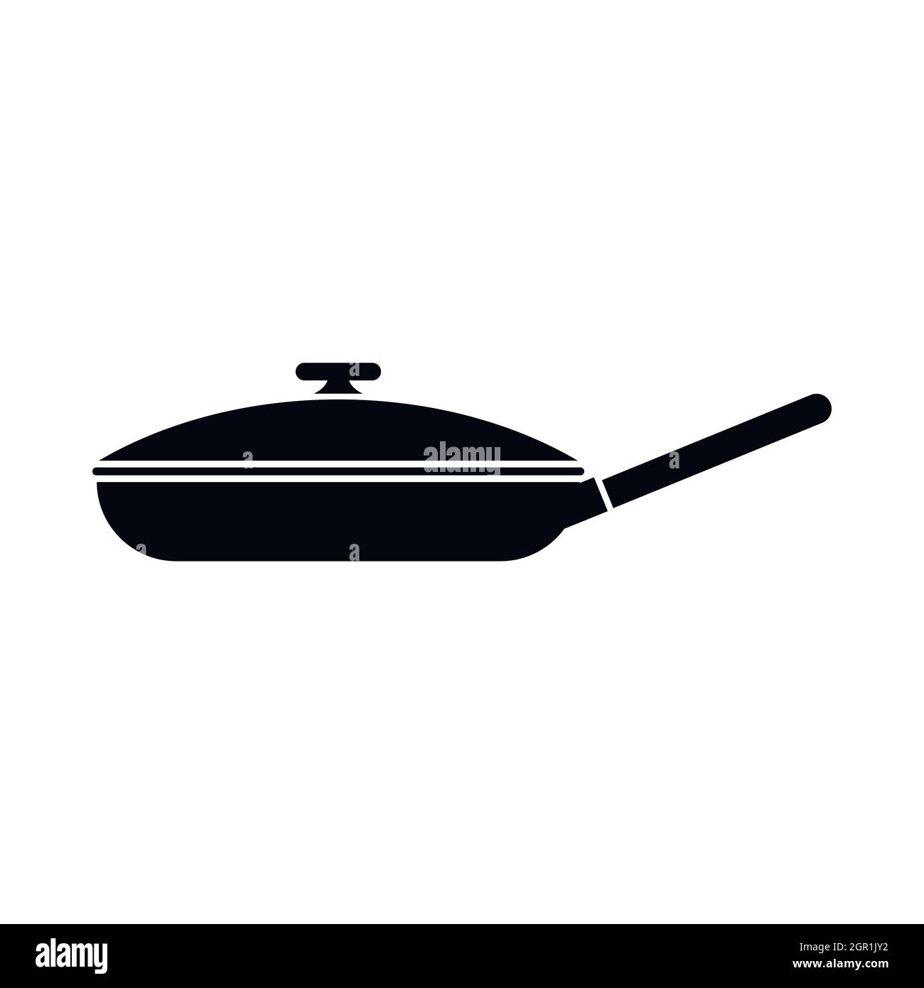 Black frying pan icon, simple style Stock Vector Image & Art - Alamy