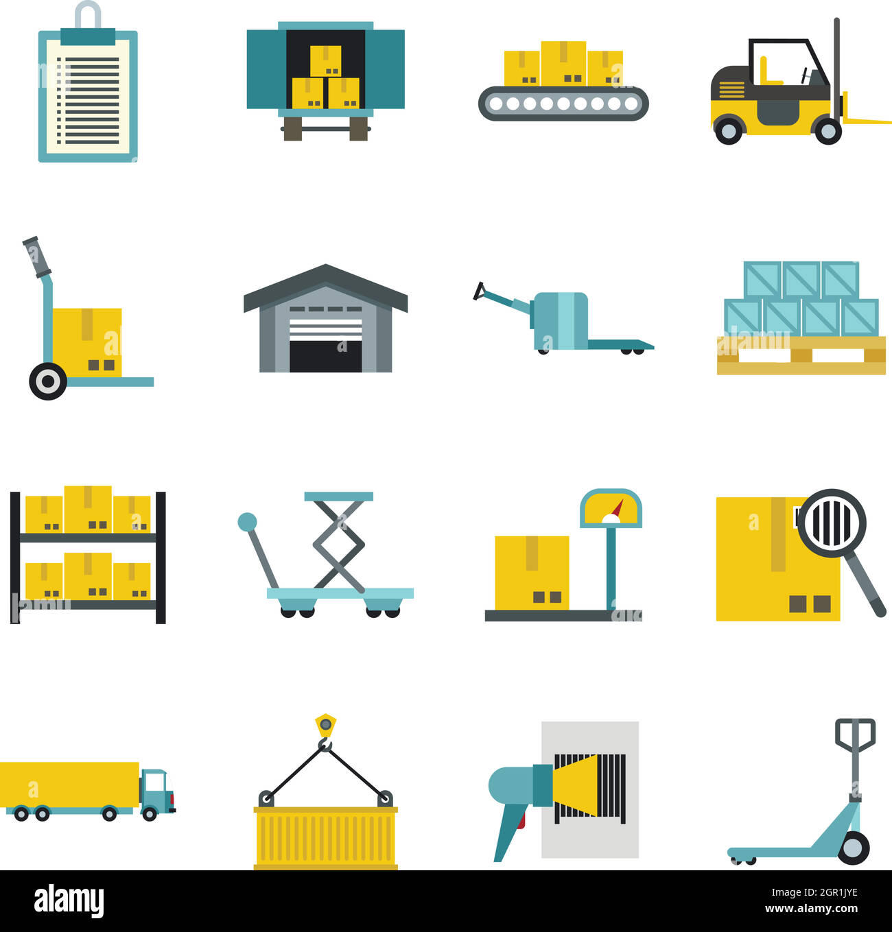 Logistic icons set, flat style Stock Vector Image & Art - Alamy