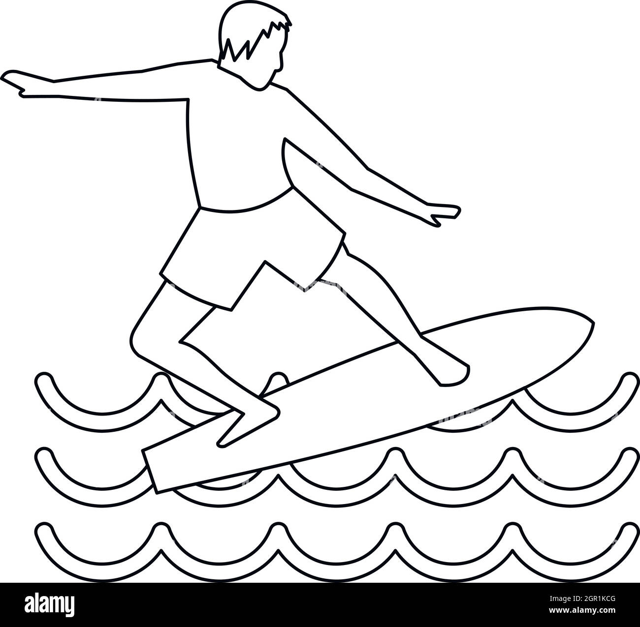 Man with surfboard icon, simple style Stock Vector Image & Art - Alamy