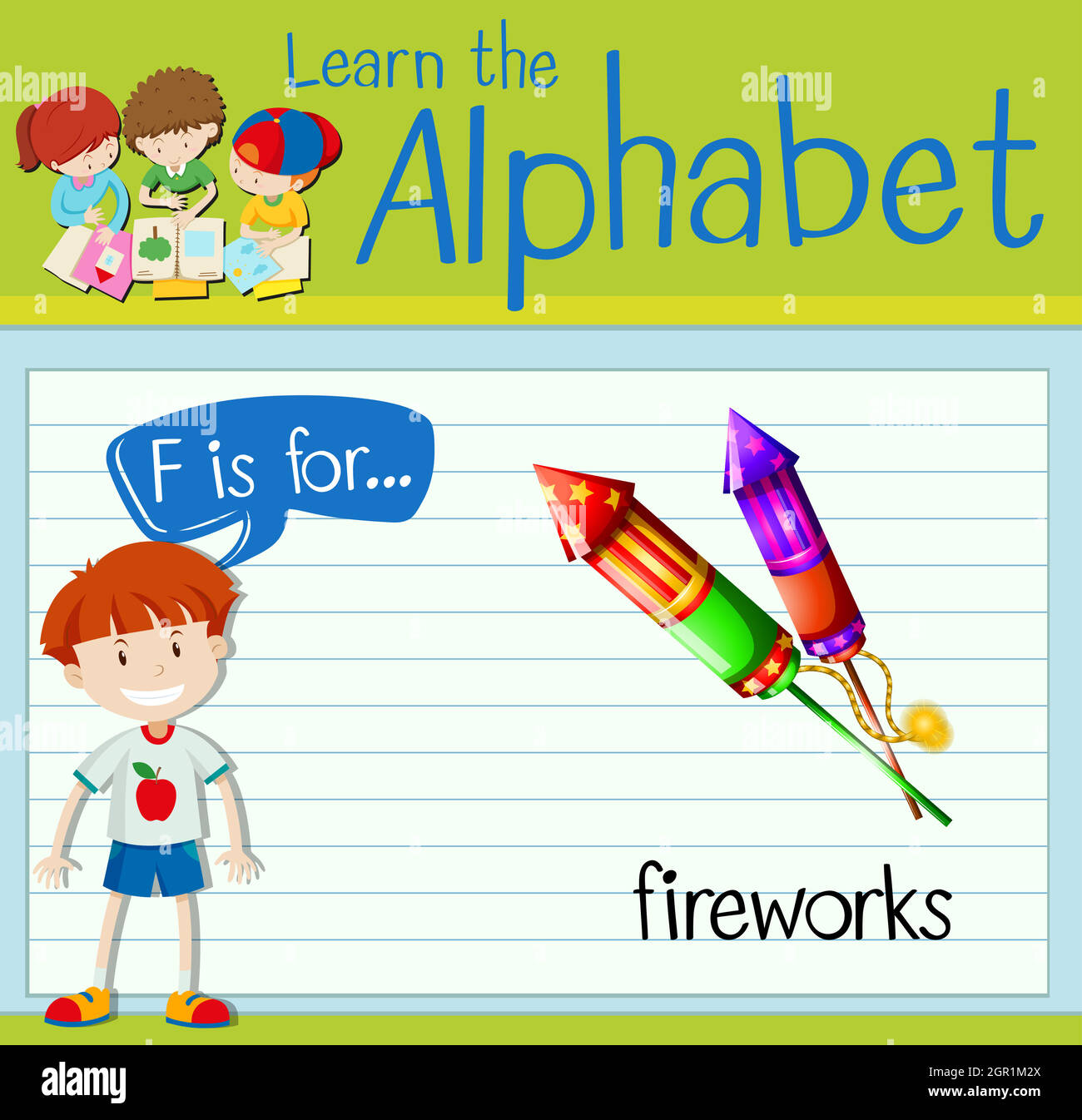 Flashcard letter F is for fireworks Stock Vector Image & Art - Alamy