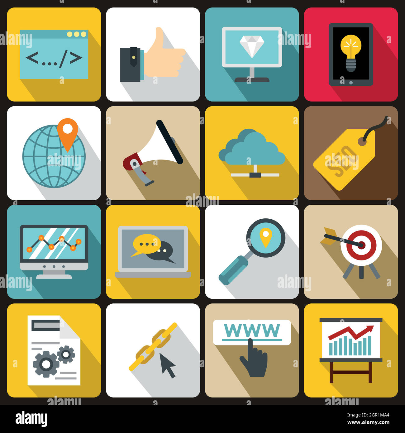 Seo technology flat illustration Stock Vector Images - Alamy