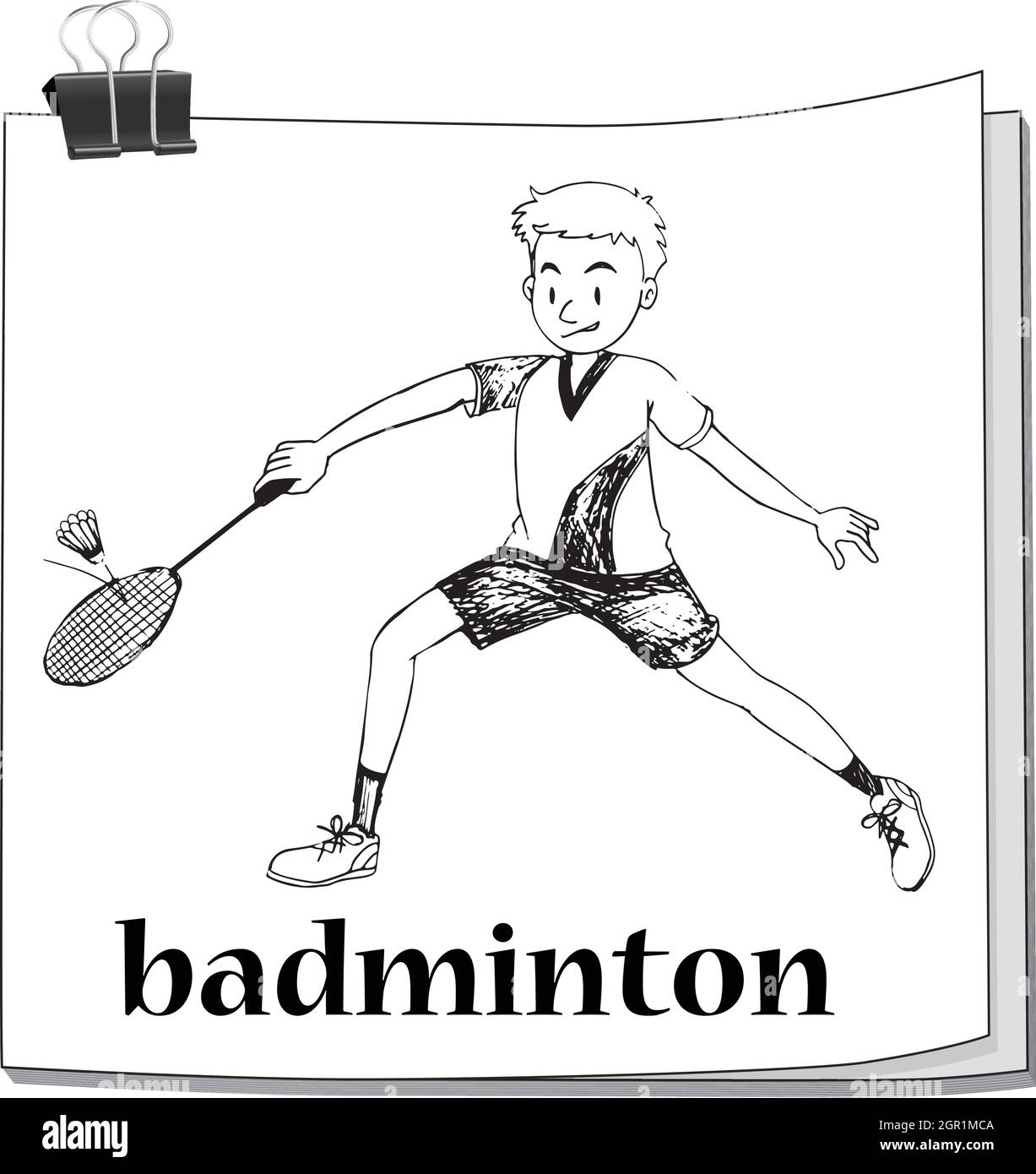 Athlete man playing badminton Stock Vector Image & Art - Alamy