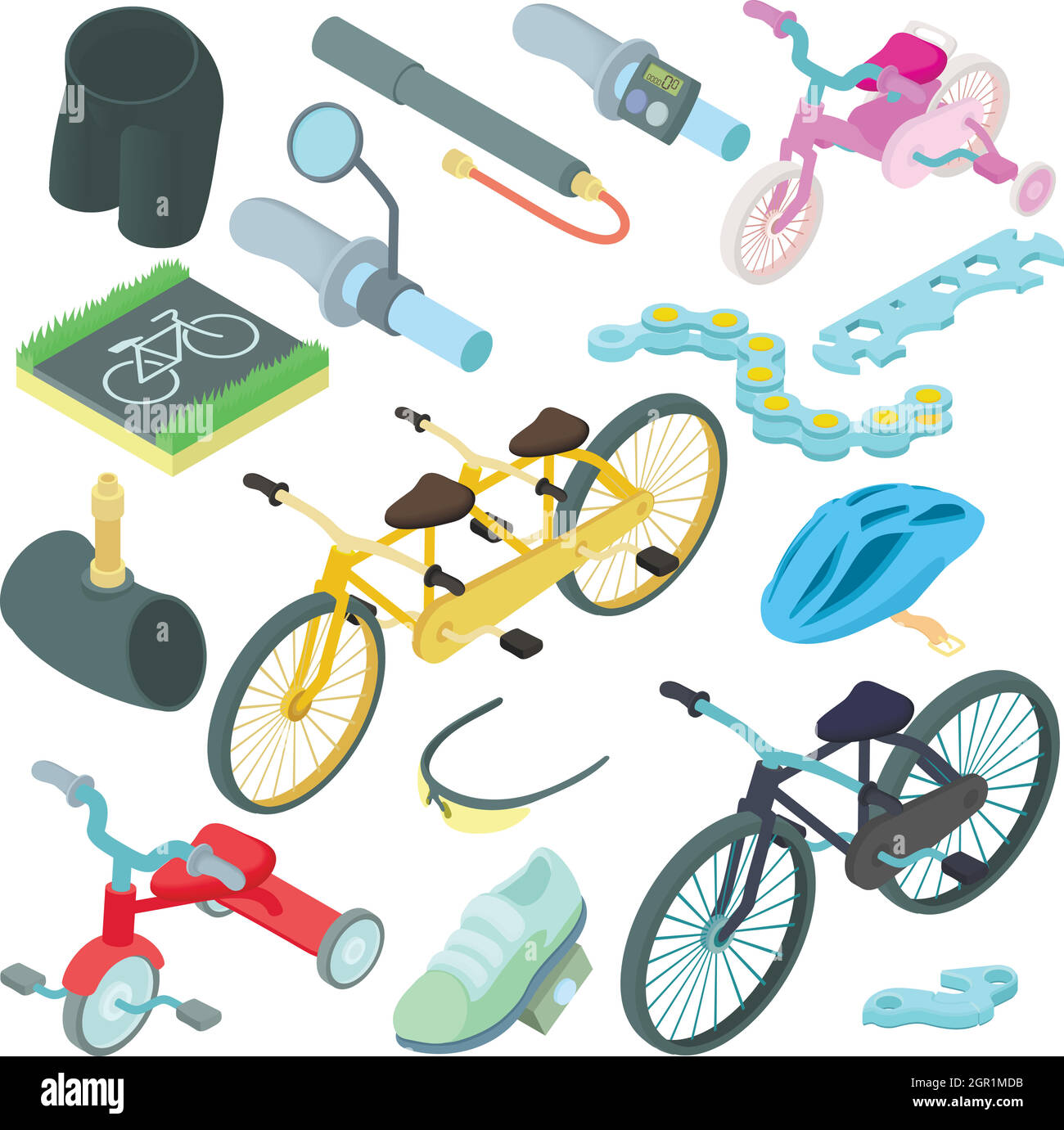 Biking icons set, cartoon style Stock Vector Image & Art - Alamy