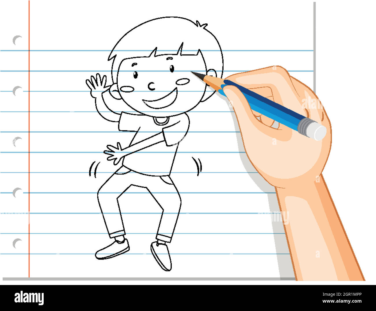 Boy writing letter Stock Vector Images - Alamy
