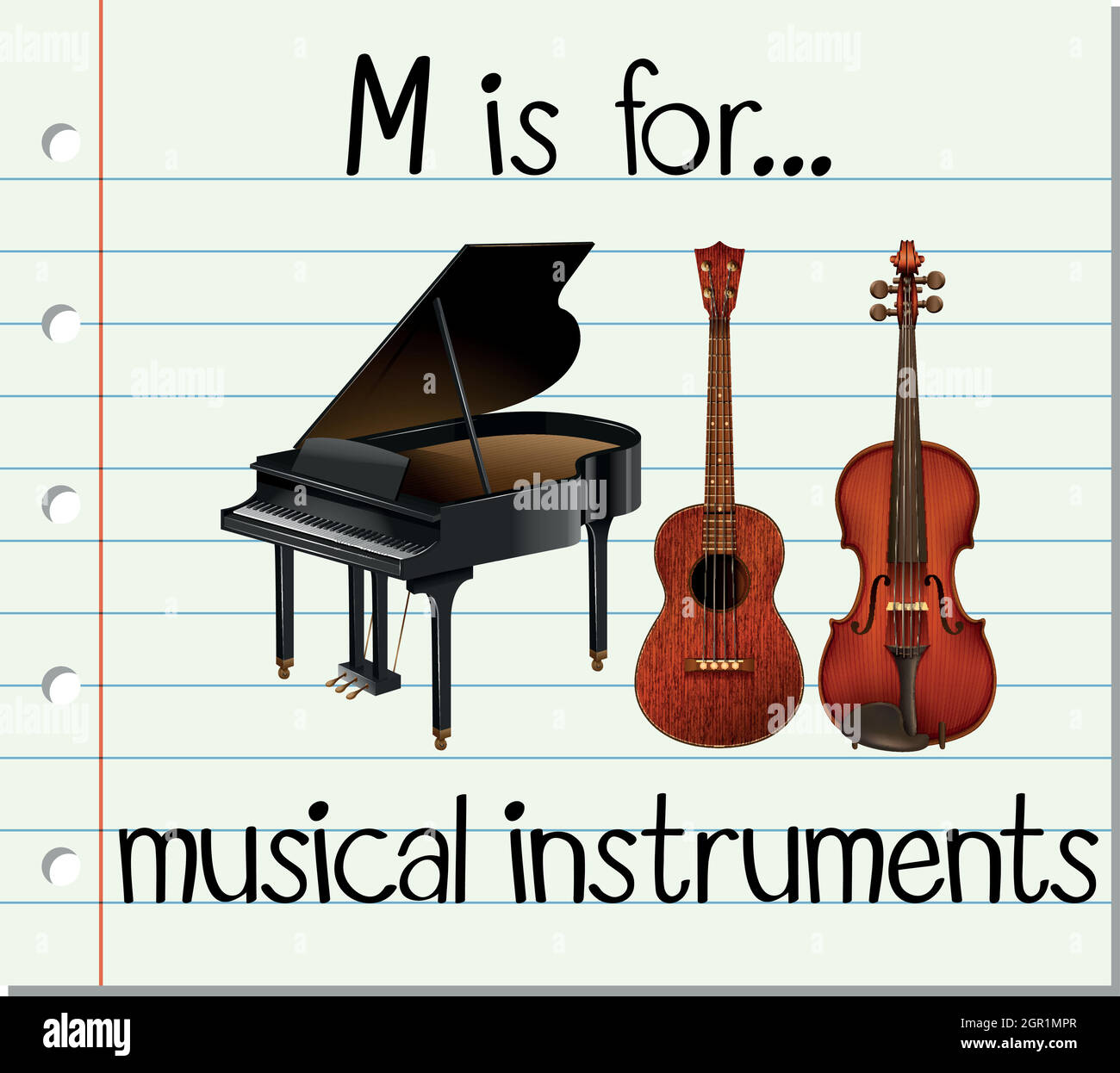 Flashcard letter M is for music Stock Vector Image & Art - Alamy