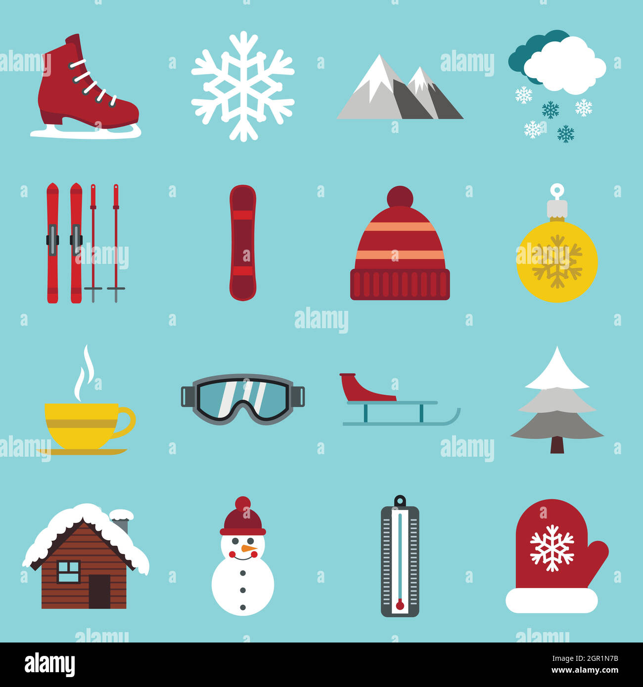 Winter icons set, flat style Stock Vector Image & Art - Alamy