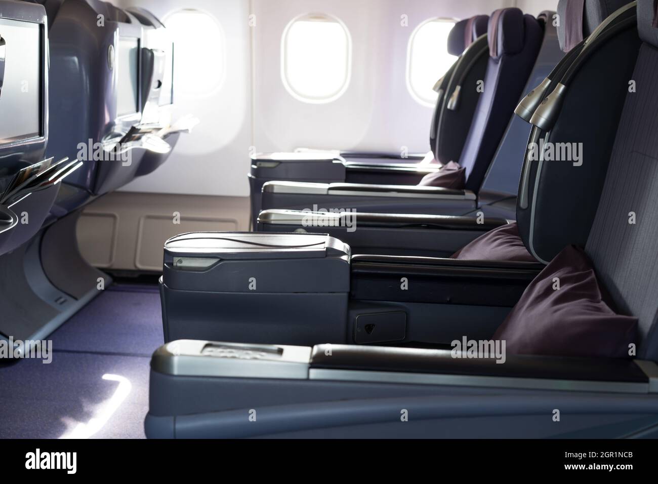 Aircraft Passenger Interior Side View High Resolution Stock Photography ...
