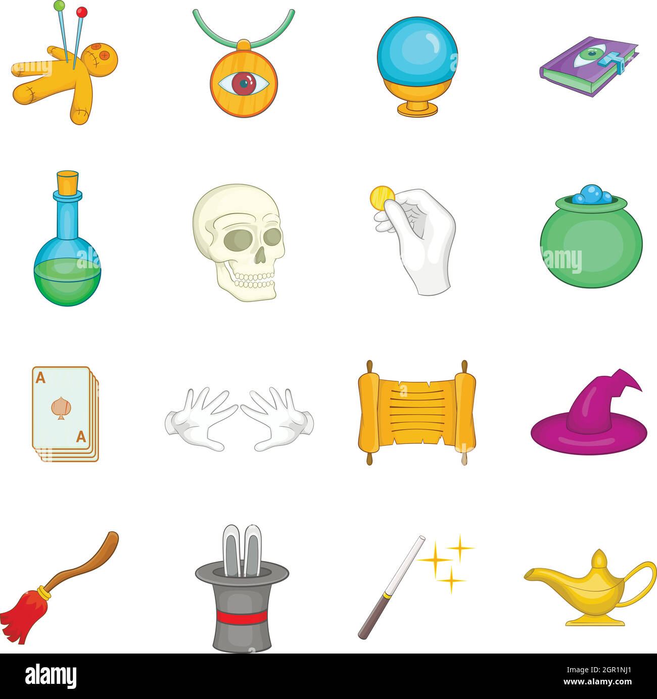 Magic set icons Cut Out Stock Images & Pictures - Alamy