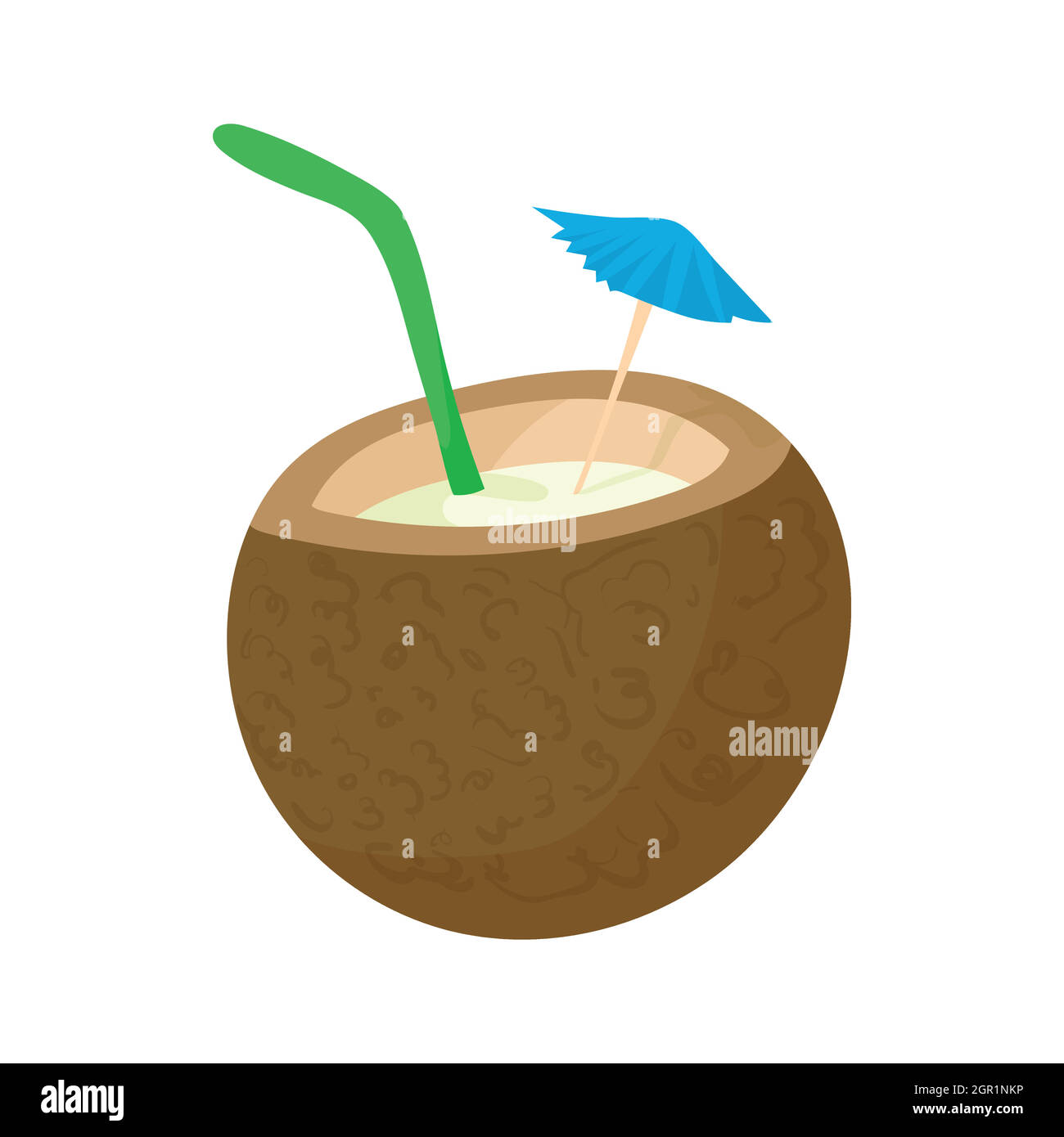 Coconut Drink Cartoon