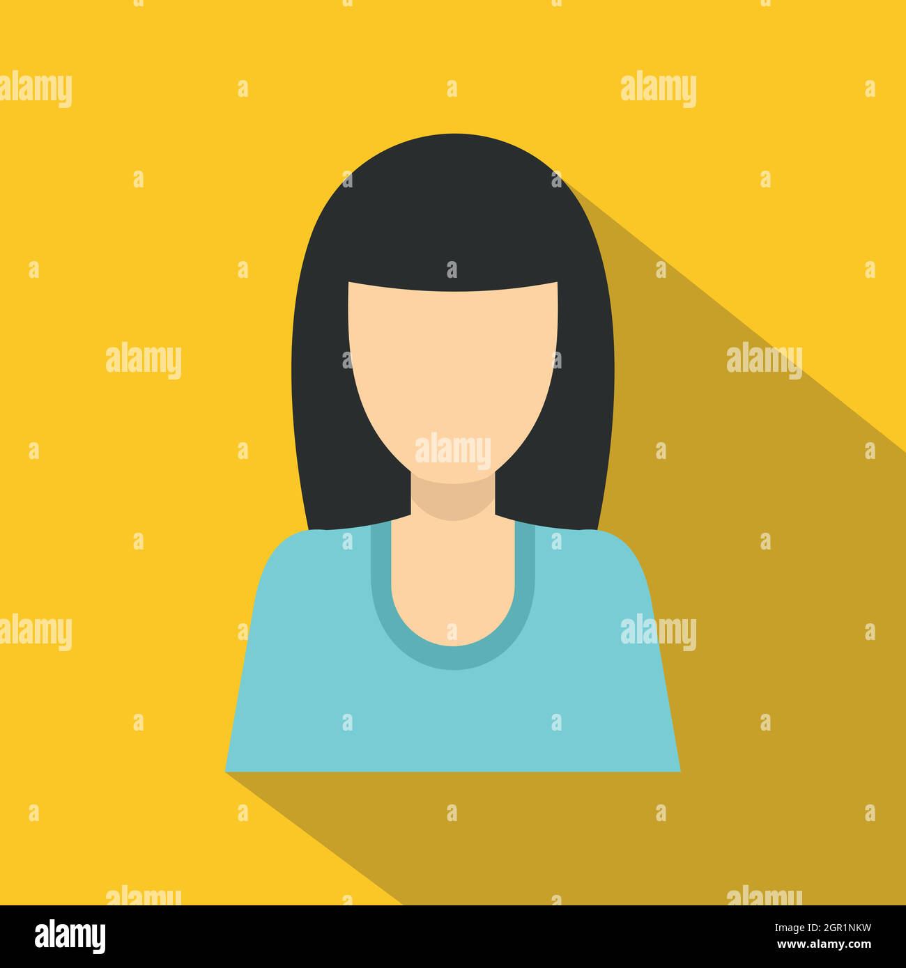 Brunette girl icon, flat style Stock Vector Image & Art - Alamy